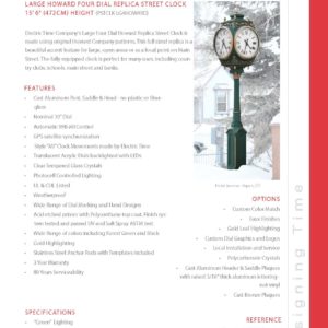 Street Clock 4 Dial Howard Large | Electric Time®