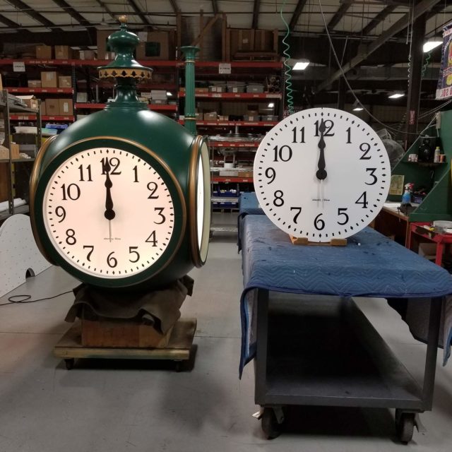 4 Dial Washington Street Clock Large Post Clocks | Electric Time®